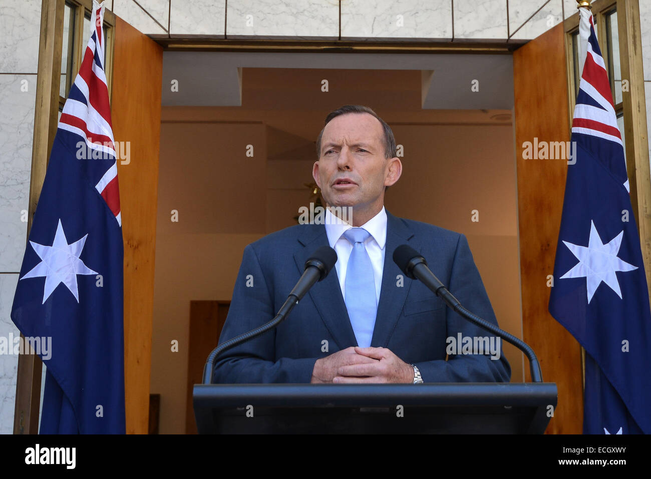 Canberra, Australia. 15th Dec, 2014. Australian Prime Minister Tony ...