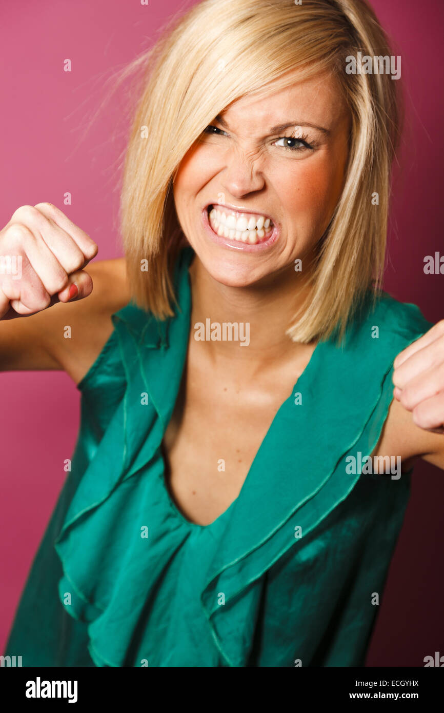 angry young woman Stock Photo - Alamy