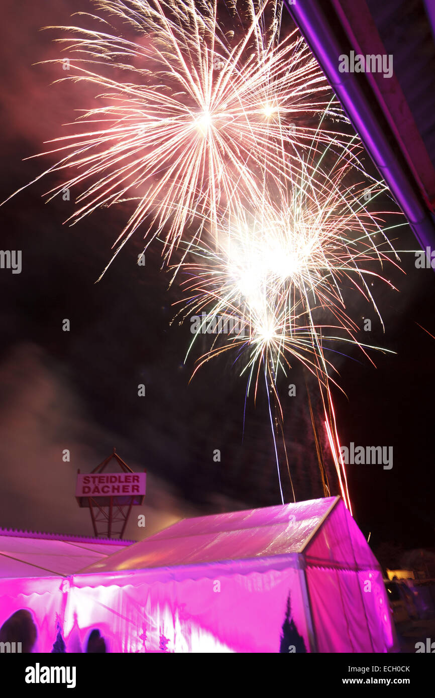 fireworks above tent Stock Photo - Alamy