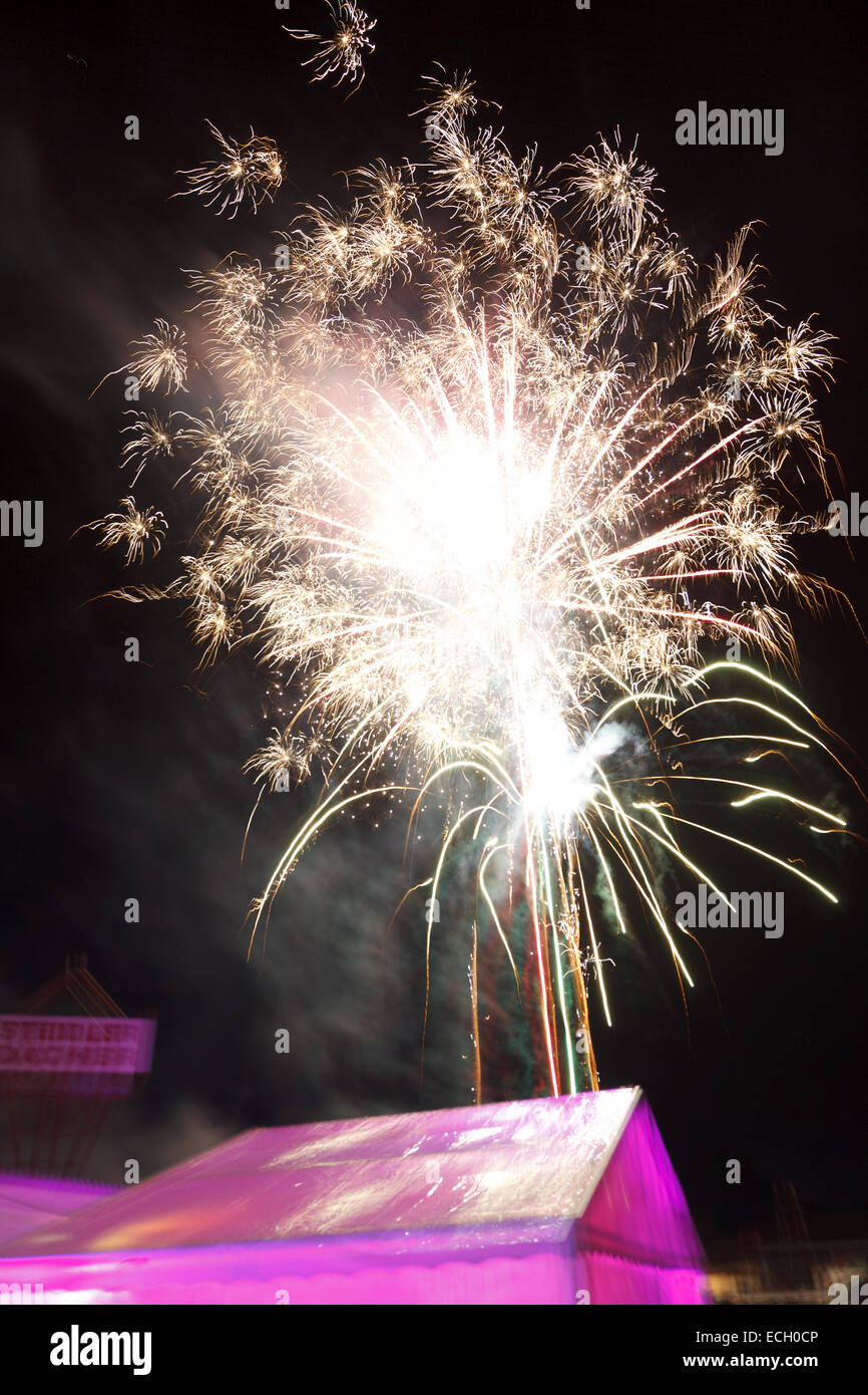 fireworks above tent Stock Photo - Alamy