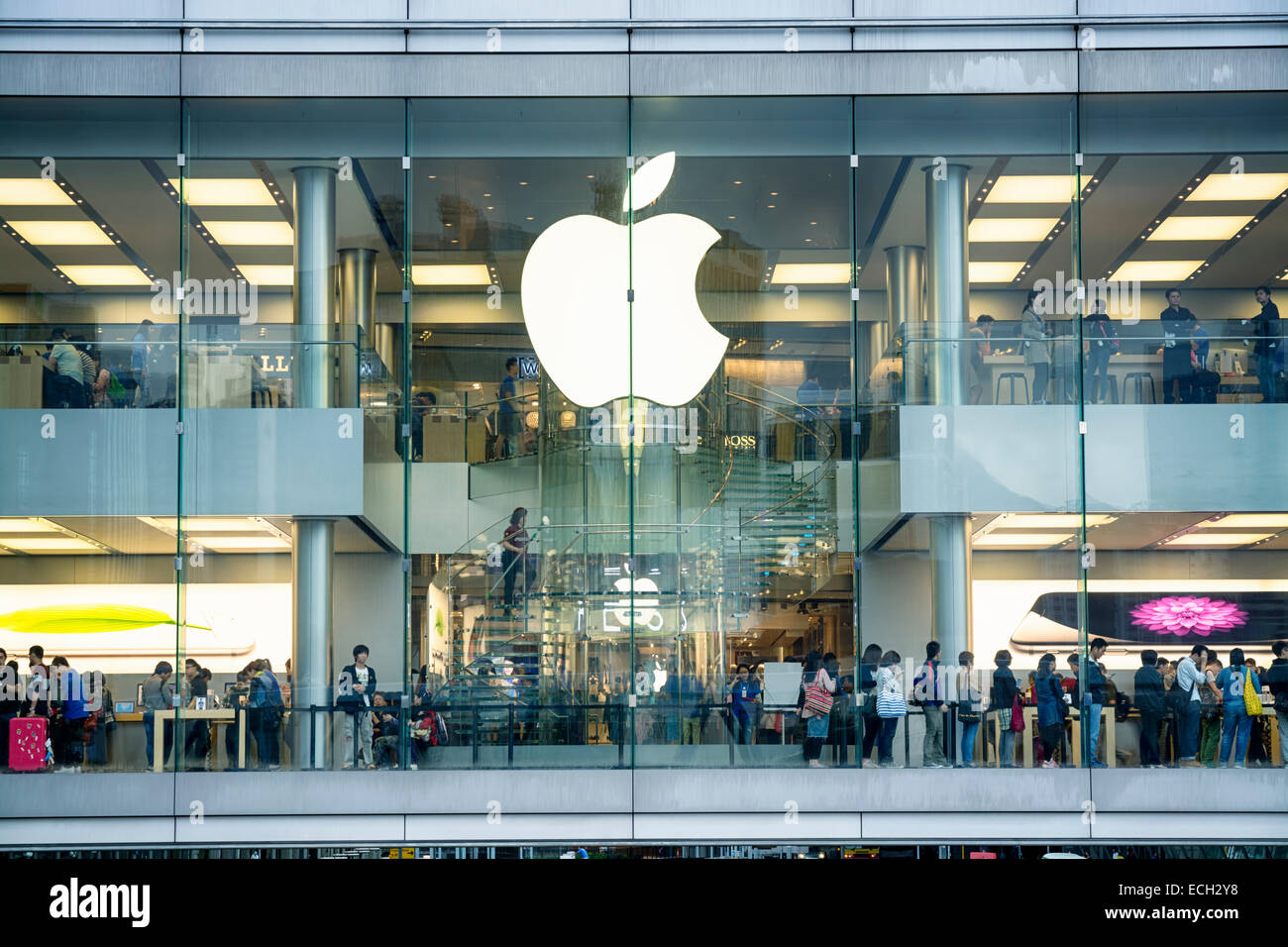 Hong Kong, Hong Kong SAR -November 08, 2014:A busy Apple Store in Hong ...
