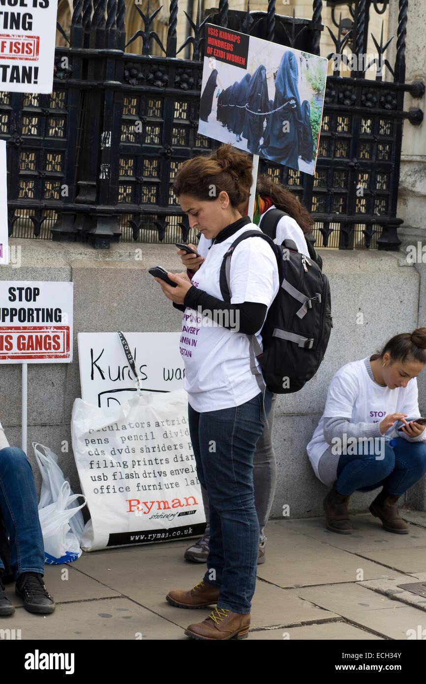 women of the world protest against isis Westminster London using their ...