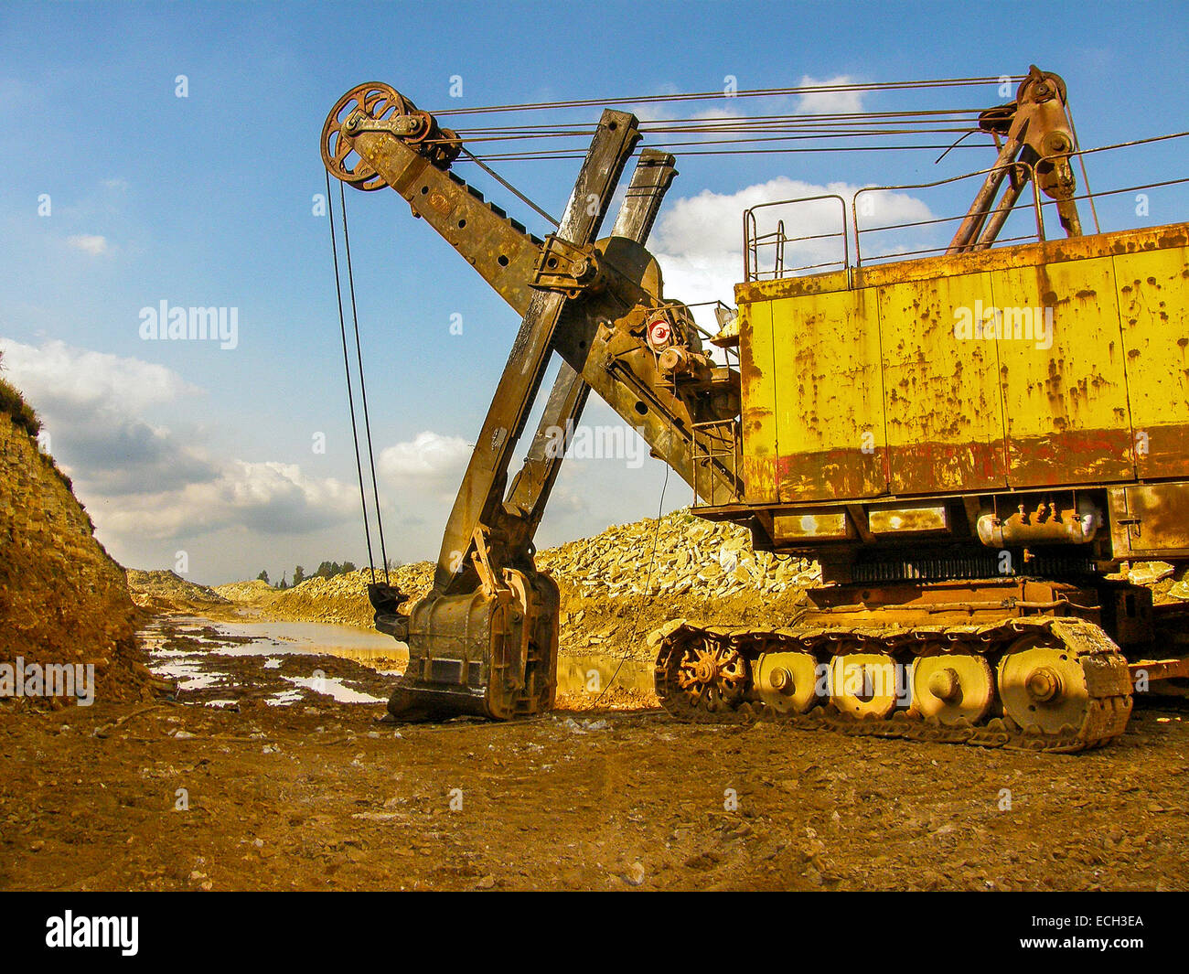 The excavator in a slate section Stock Photo - Alamy