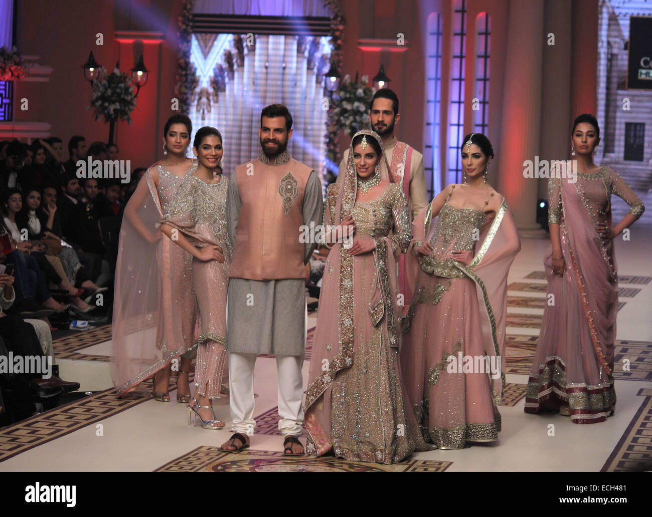Pakistani model presents the creations of Pakistani designers Samreen ...