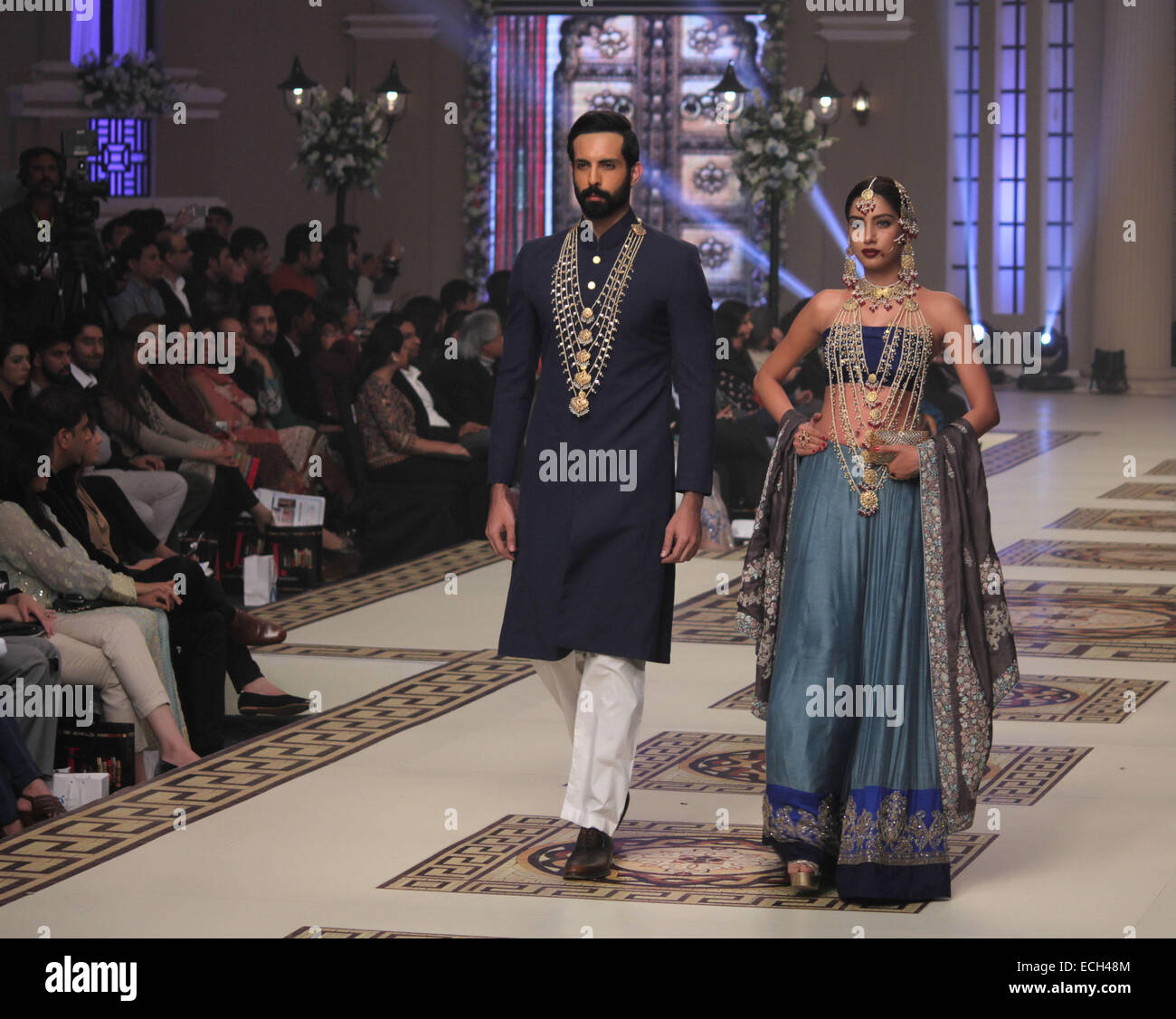 Pakistani model presents the creations of Pakistani designers Samreen ...