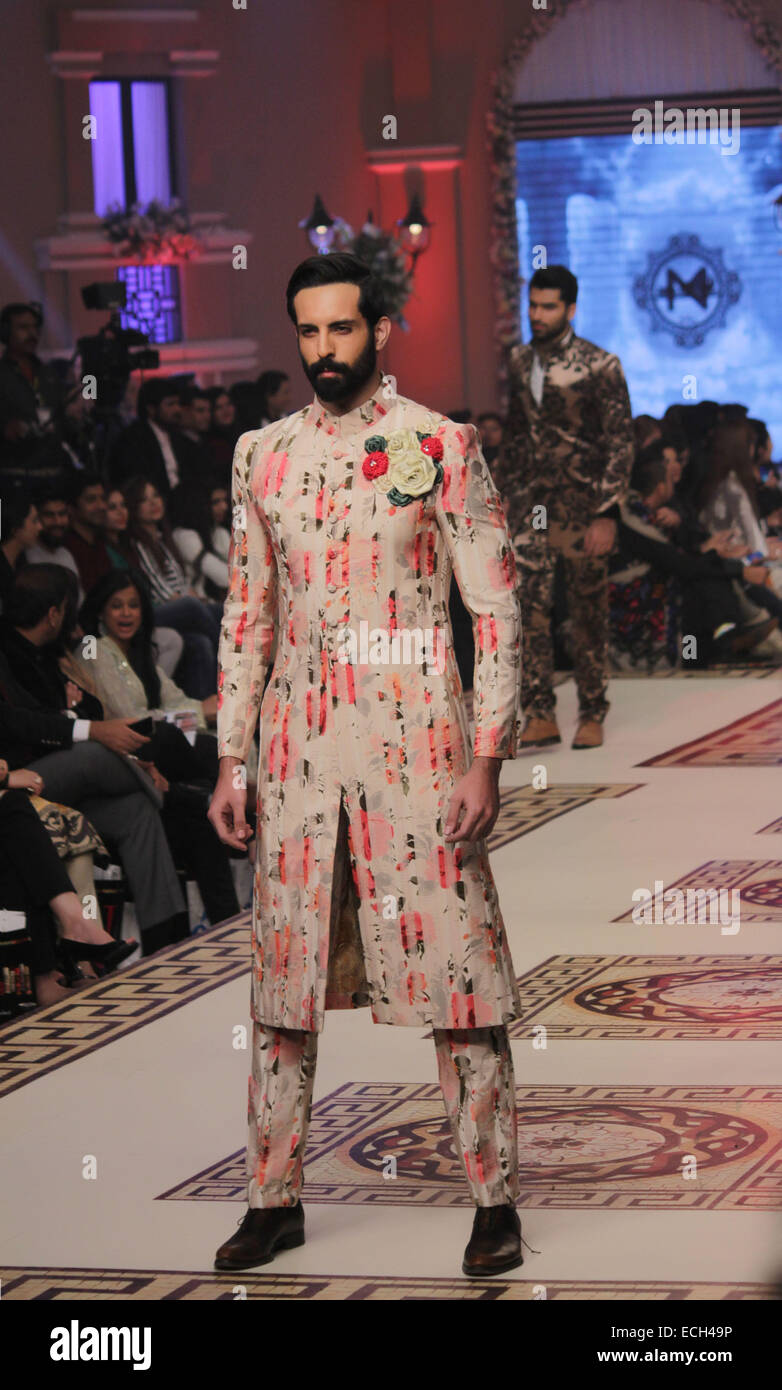Pakistani model presents the creations of Pakistani designers Samreen ...