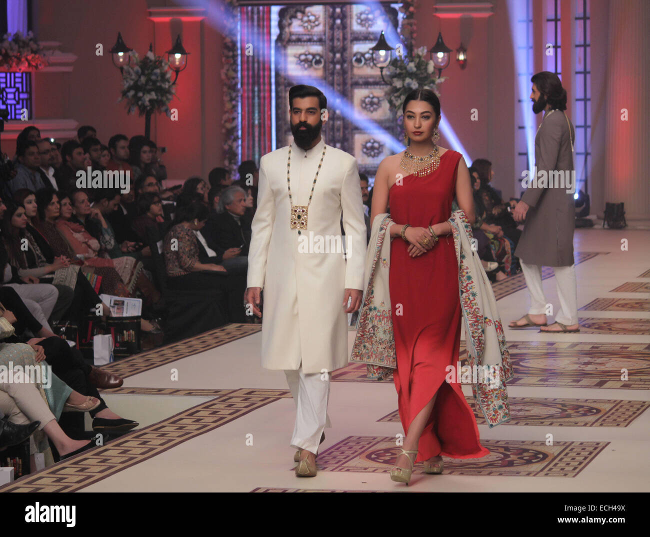 Pakistani model presents the creations of Pakistani designers Samreen ...