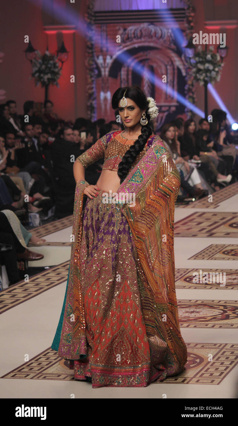 Pakistani model presents the creations of Pakistani designers Samreen ...