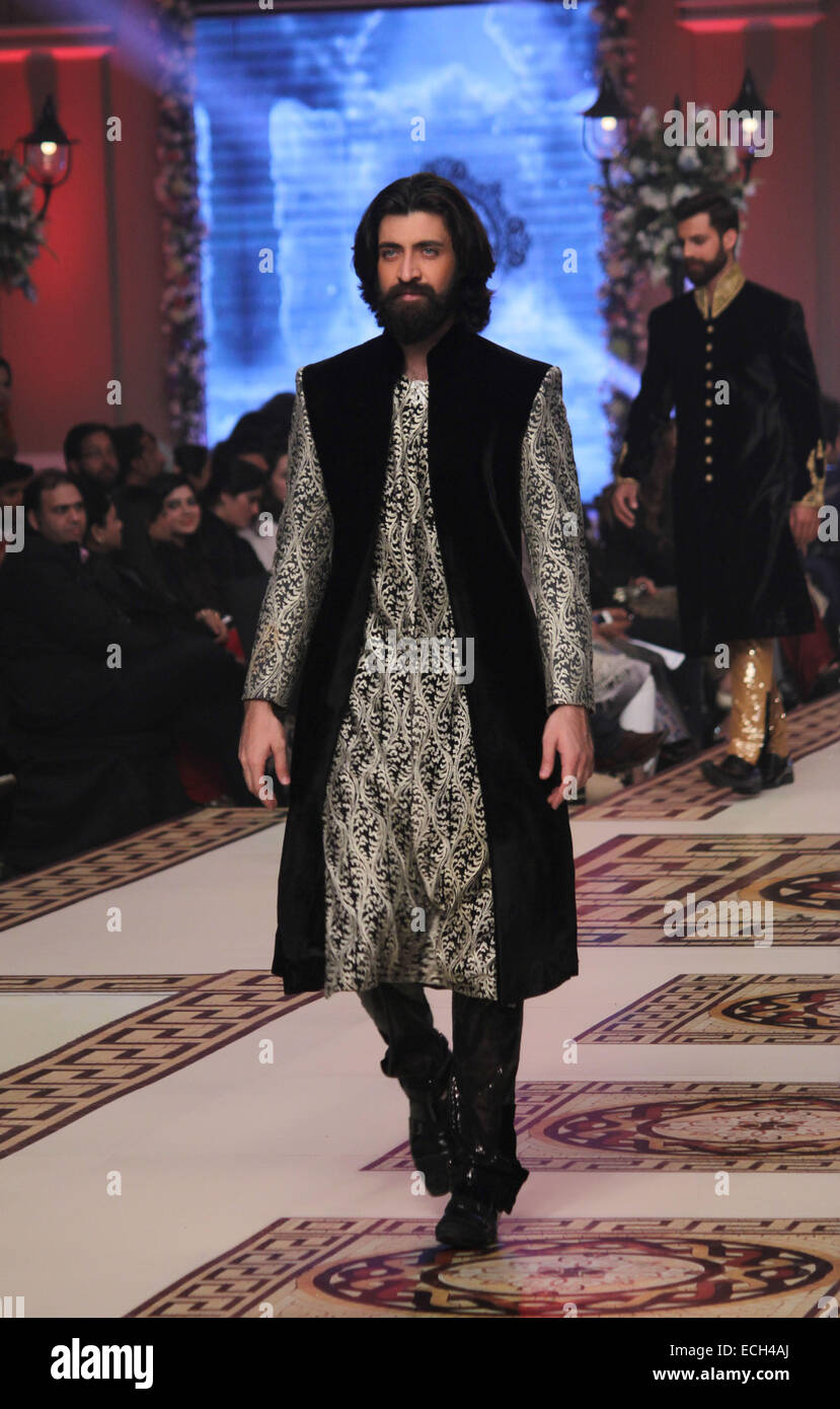 Pakistani model presents the creations of Pakistani designers Samreen ...