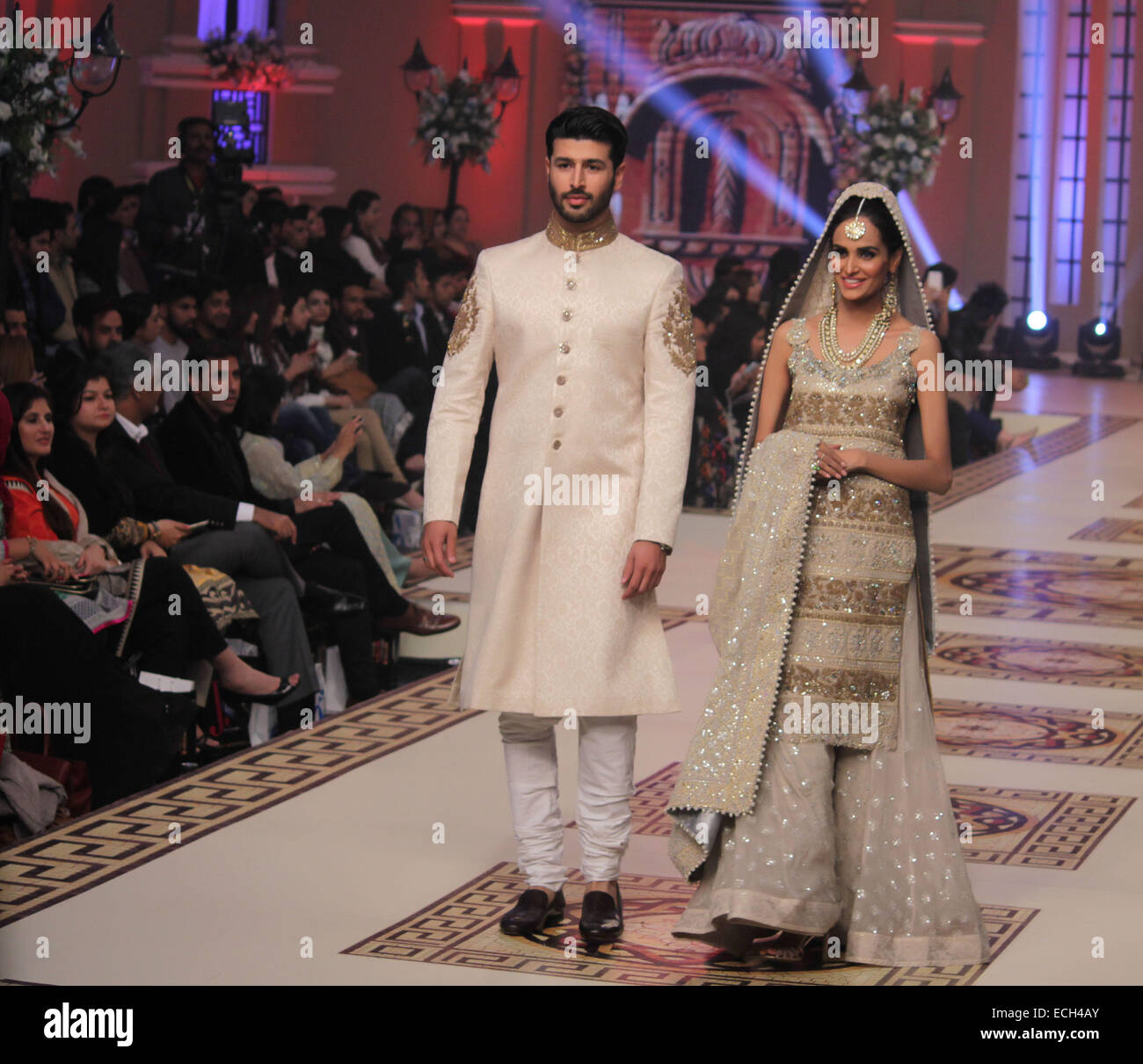 Pakistani model presents the creations of Pakistani designers Samreen ...