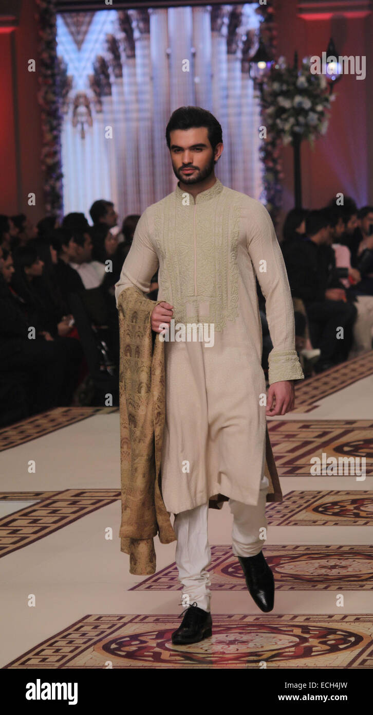 Pakistani model presents the creations of Pakistani designers Samreen ...