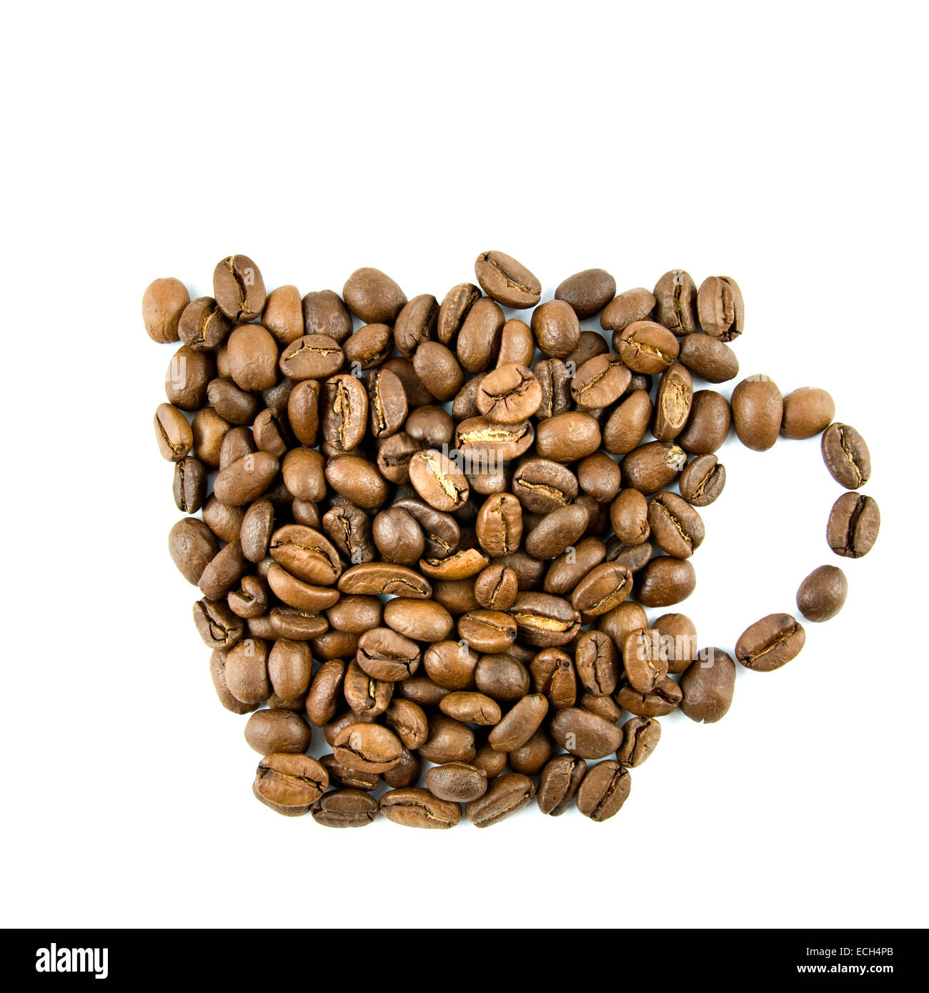 Coffee cup from coffee beans isolated on white Stock Photo - Alamy