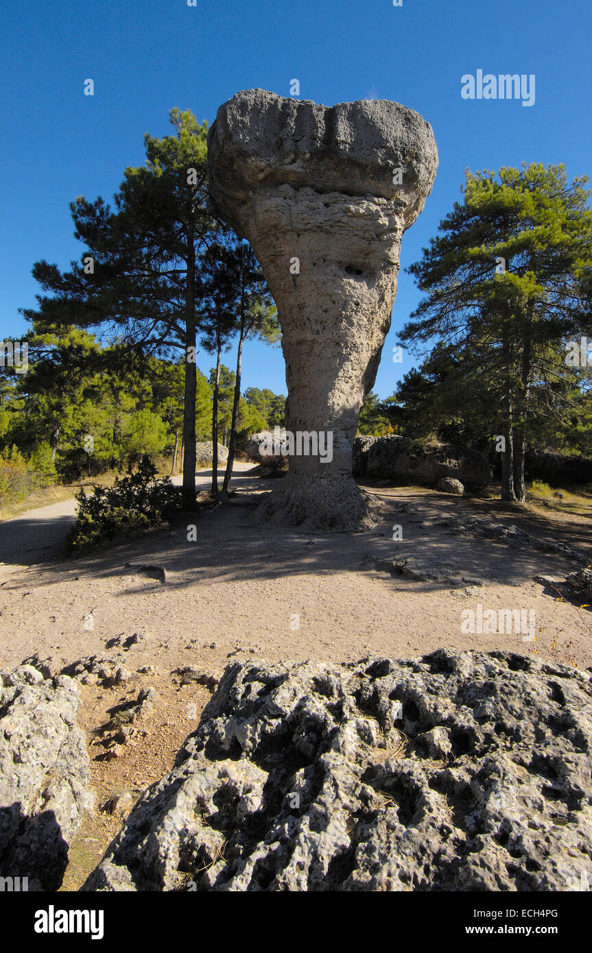 El Tormo Alto rock formation at the Enchanted City, La Ciudad Encantada ...