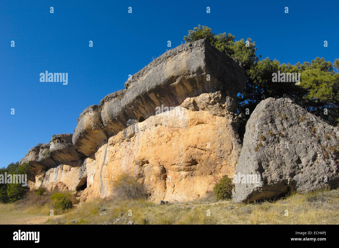 Rock formations at the Enchanted City, La Ciudad Encantada, Cuenca ...