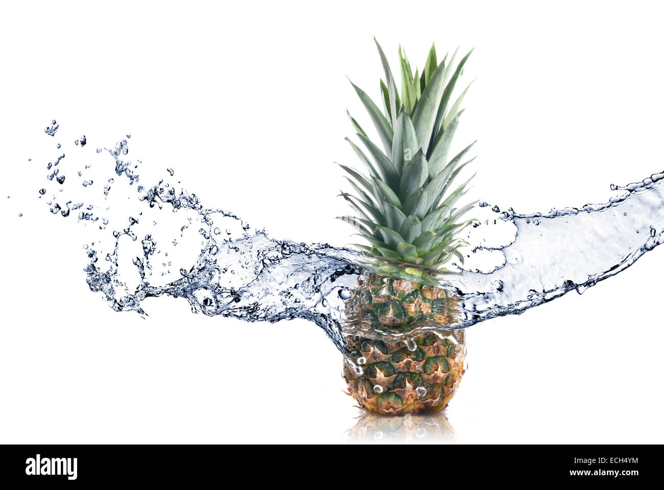 pineapple with water splash isolated on white Stock Photo - Alamy