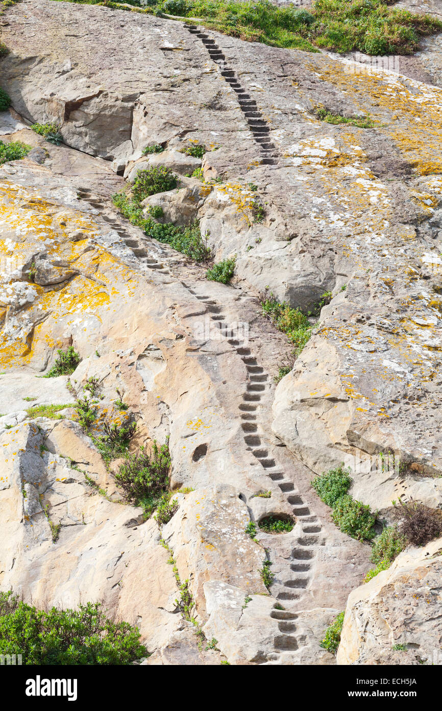 Stone footsteps in the rock. Tangier, Morocco, Africa Stock Photo - Alamy