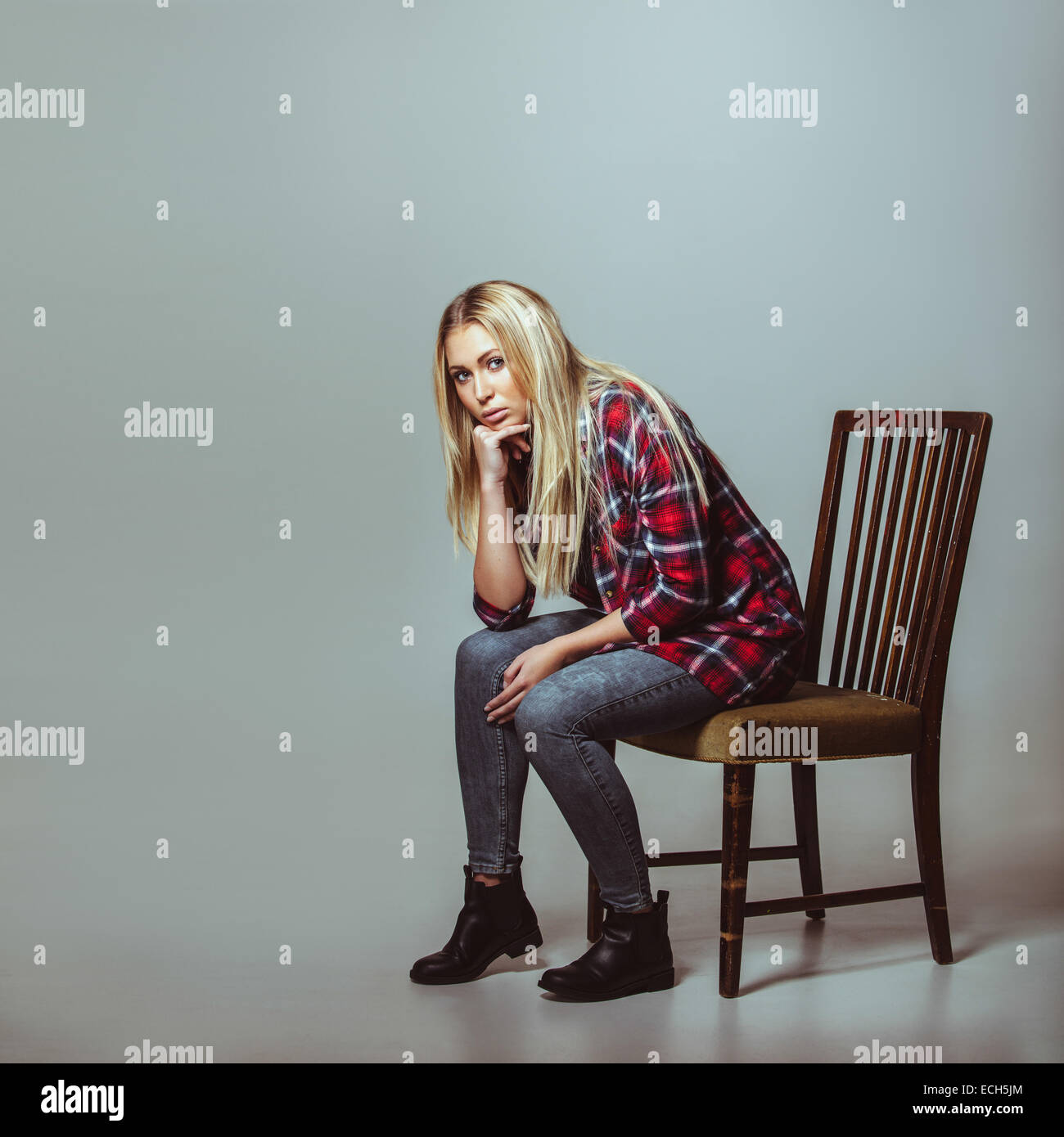 Model Sitting On Chair High Resolution Stock Photography and Images - Alamy