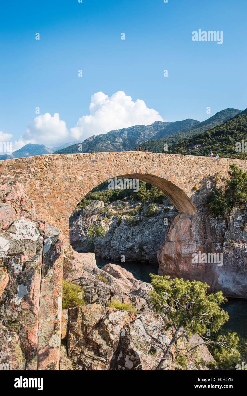 Medieval Genoese bridge, Fango river, Fango Valley, Vallée du Fango ...
