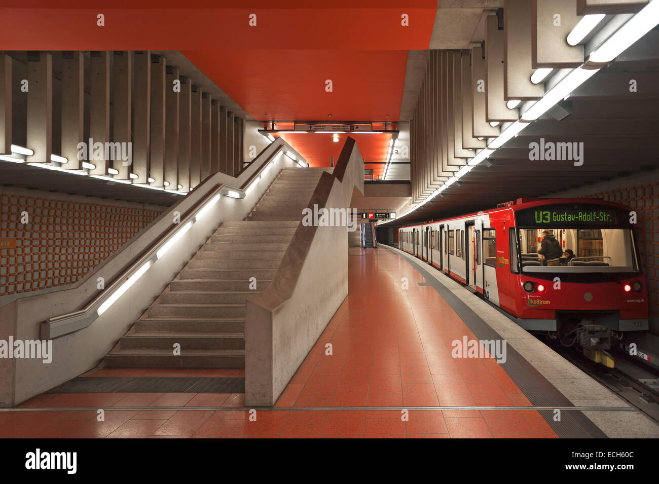 Metro station, Friedrich-Ebert-Platz, Nuremberg, Middle Franconia ...