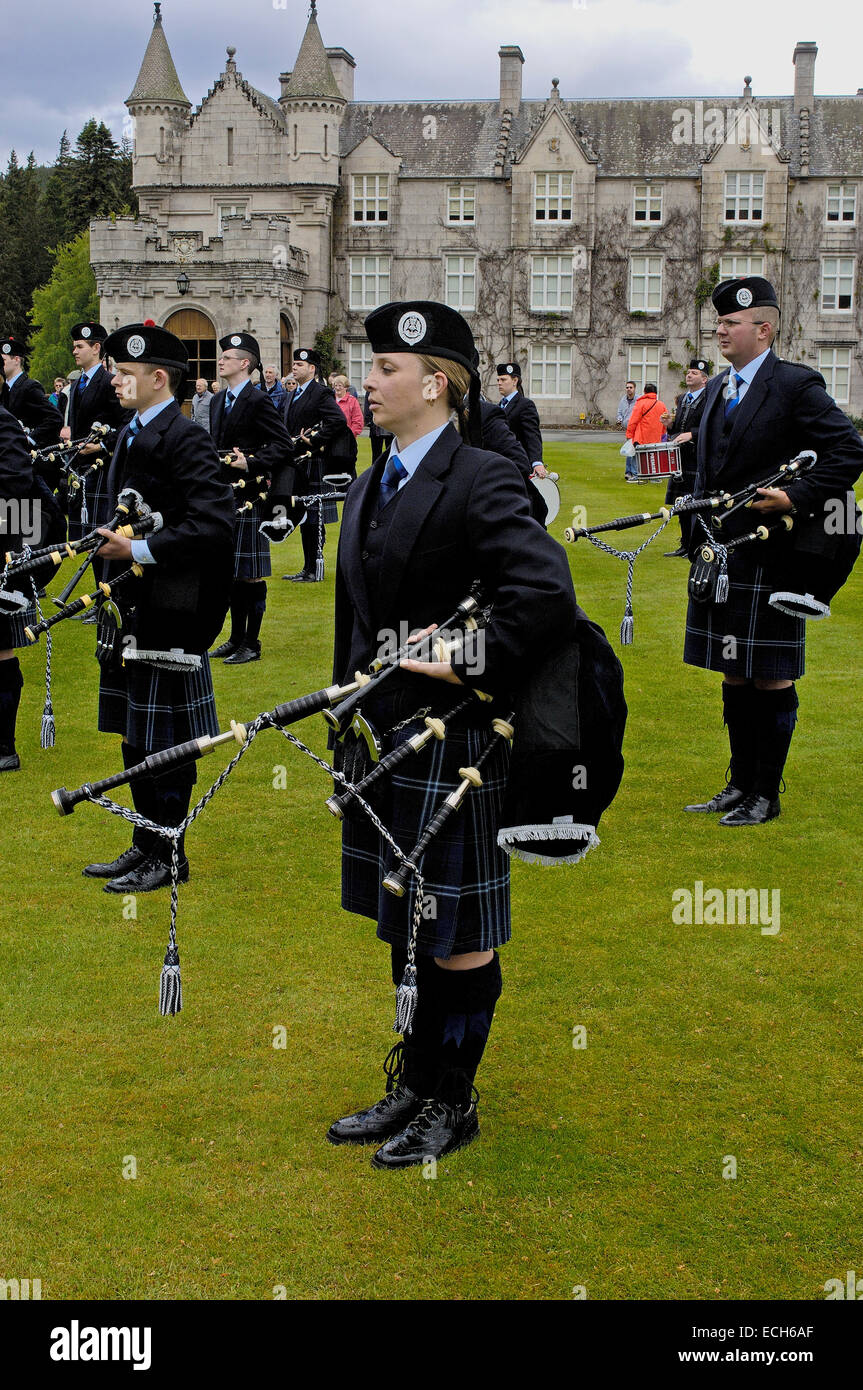 The Grampian Police Pipe Band at Balmoral Castle, Aberdeenshire ...