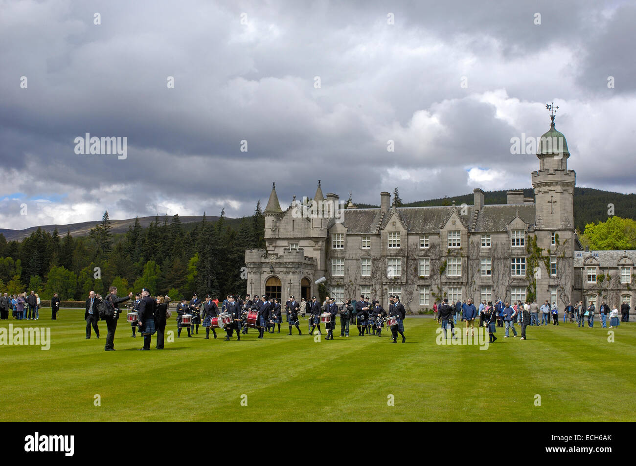The Grampian Police Pipe Band at Balmoral Castle, Aberdeenshire ...