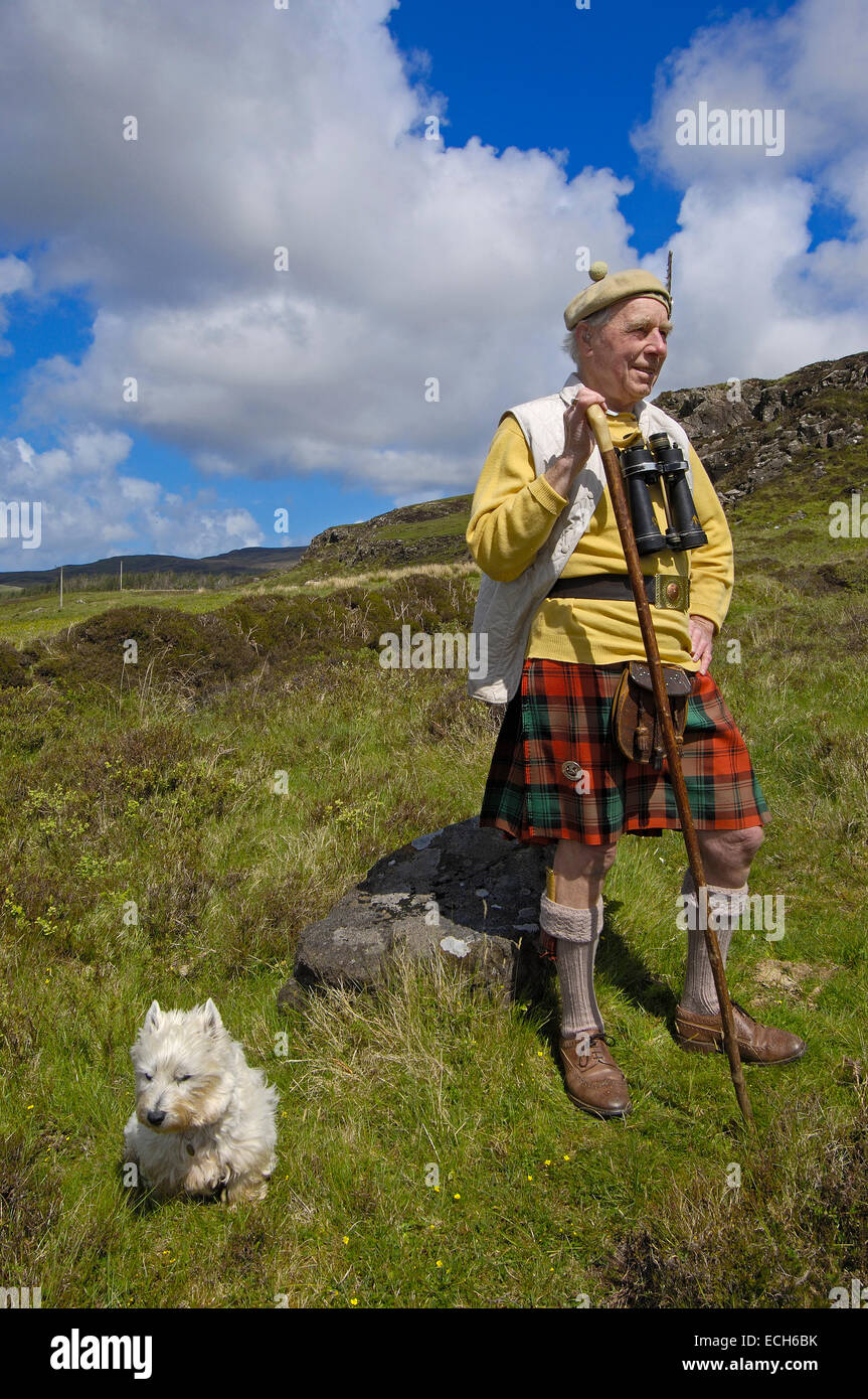 Scottish man at Dunvegan, Skye Island, Highlands region, Scotland ...