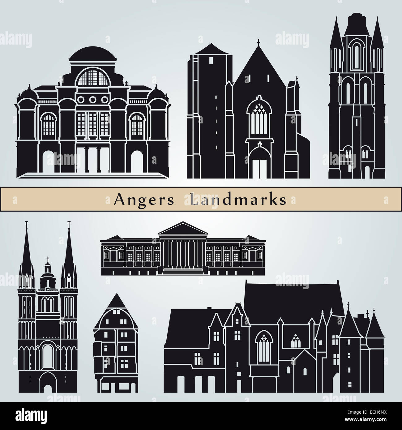 Angers landmarks and monuments Stock Photo - Alamy