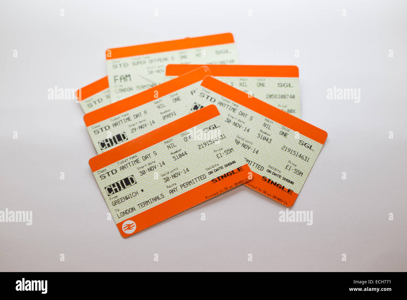 Used train tickets Stock Photo - Alamy