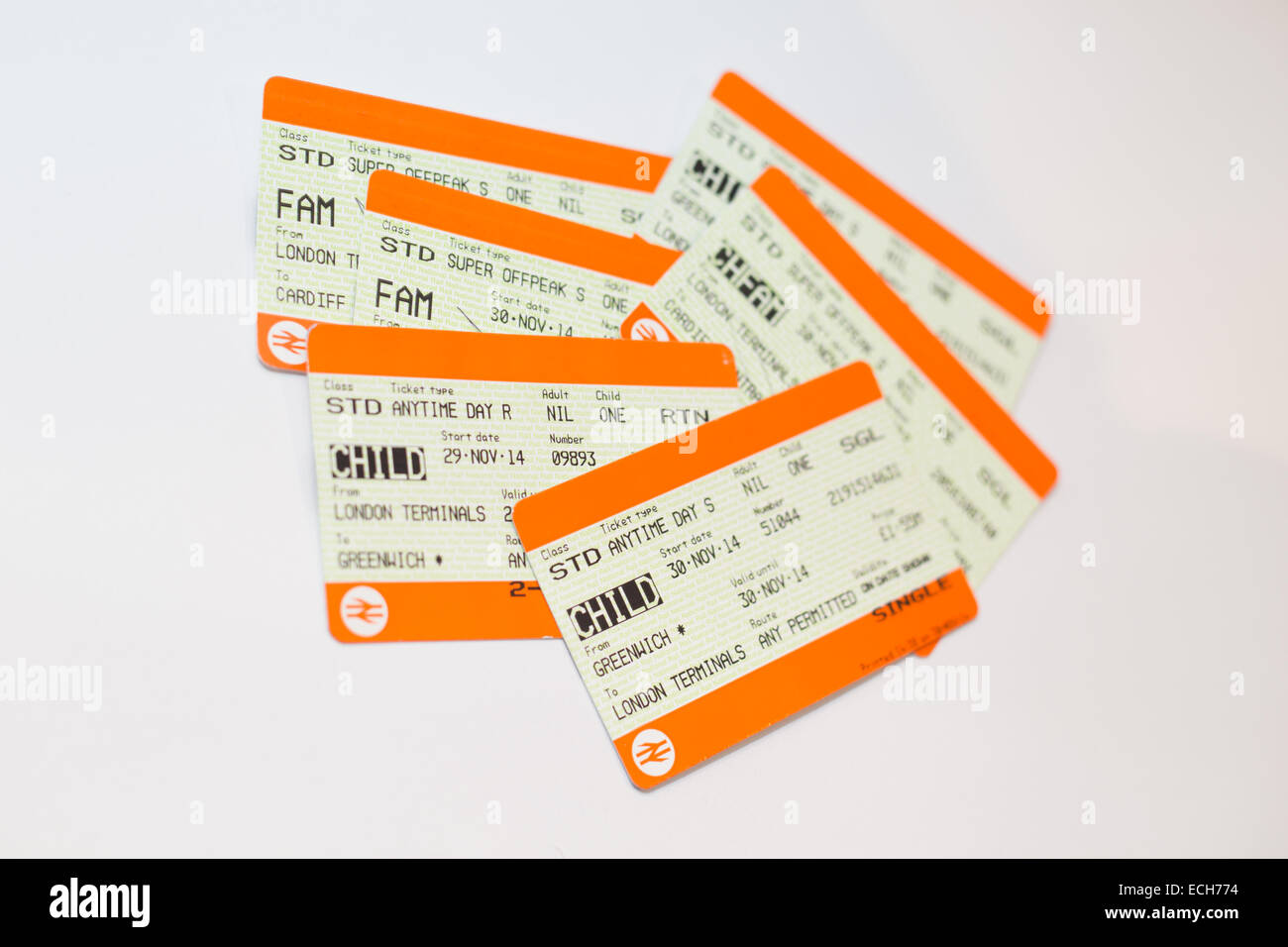 Used train tickets Stock Photo - Alamy