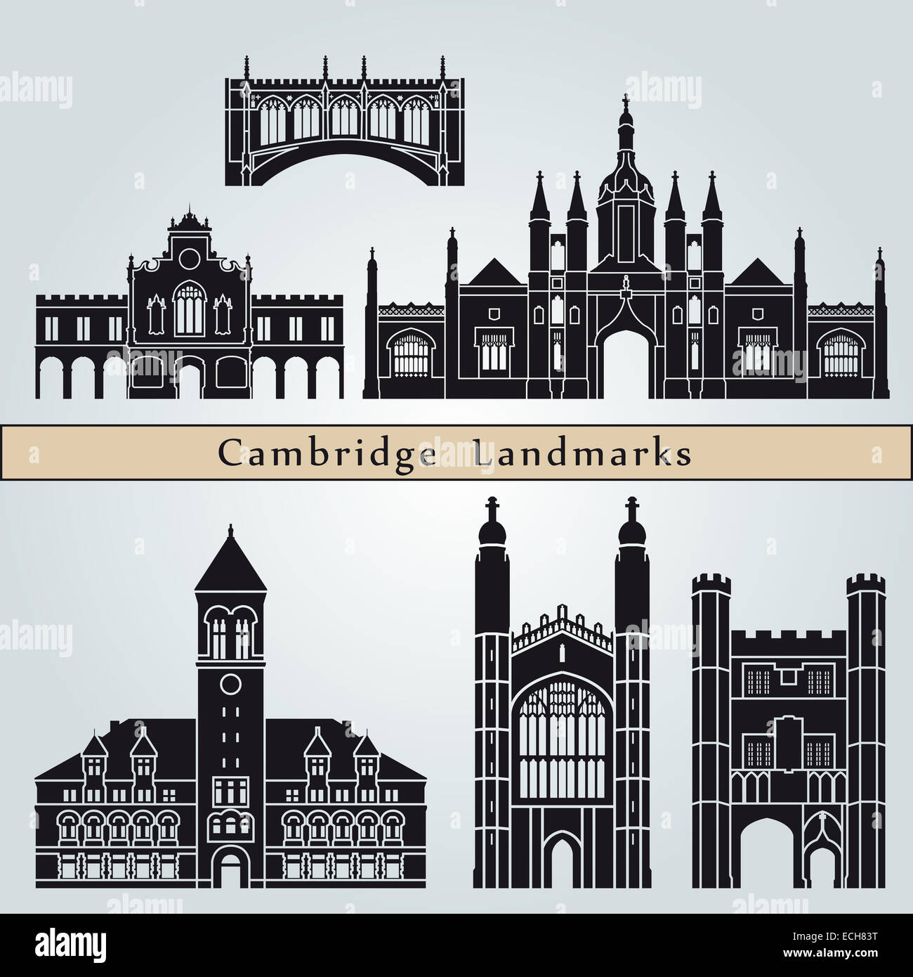 Cambridge landmarks and monuments Stock Photo - Alamy