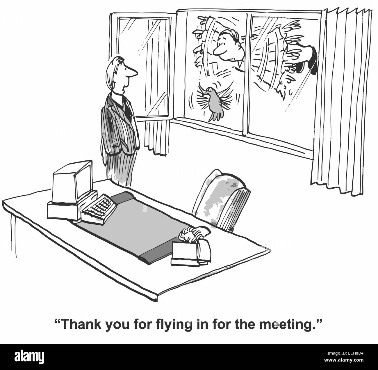 Businessmen in business meeting Black and White Stock Photos & Images ...