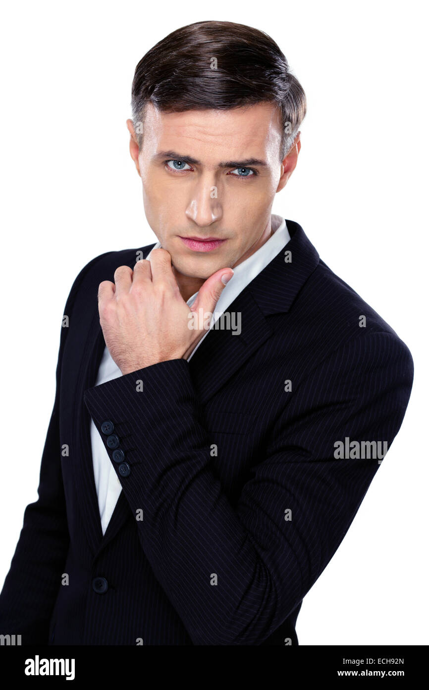 Portrait of a handsome businessman over white background Stock Photo ...