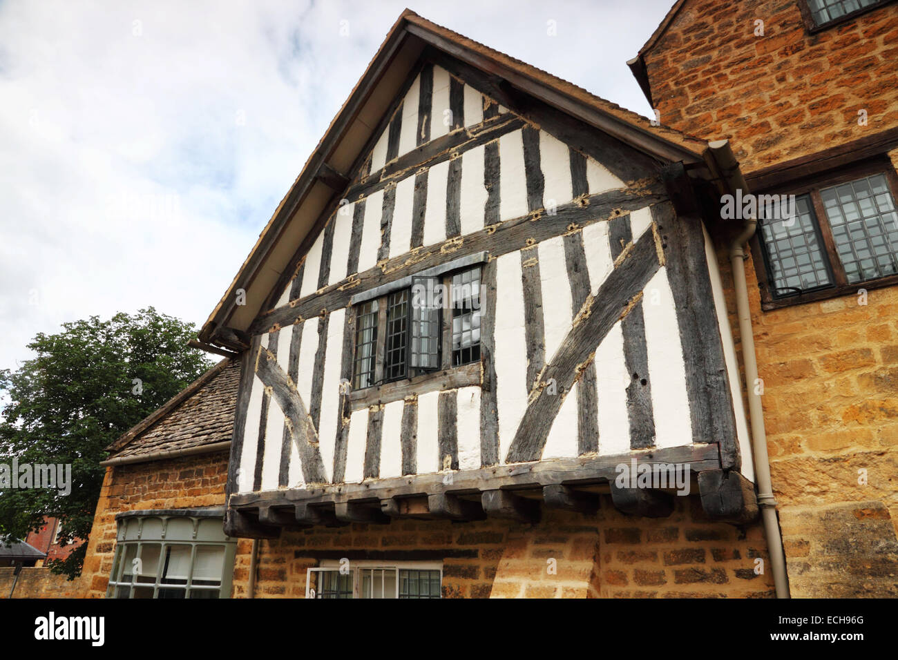 A house with a half-timbered gable Stock Photo - Alamy