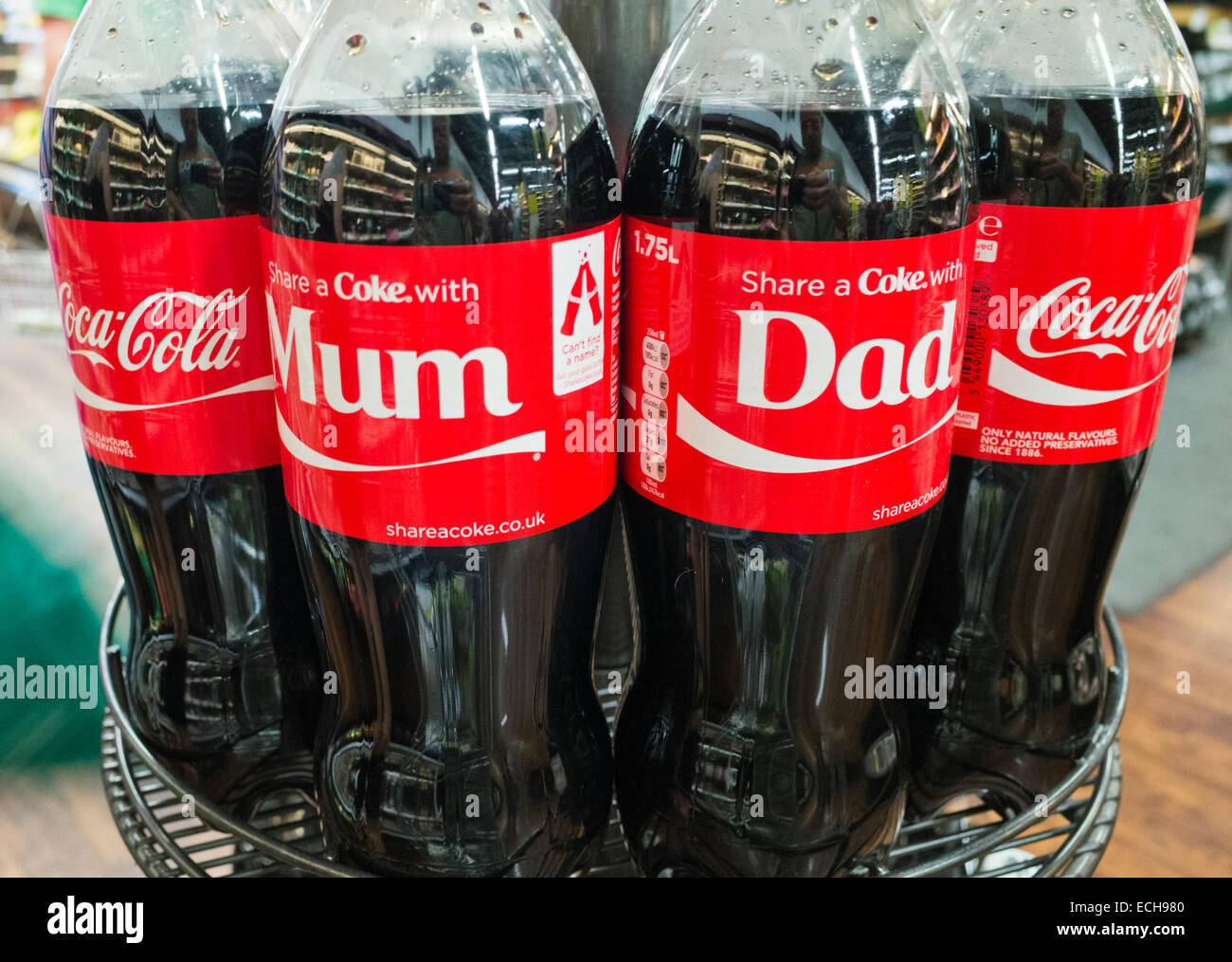 Mum and Dad Coca Cola bottles Stock Photo - Alamy