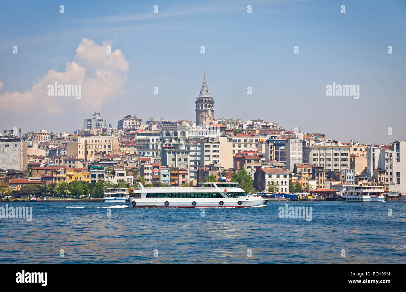 Beyoglu historic district and Galata tower in Istanbul, Turkey Stock ...