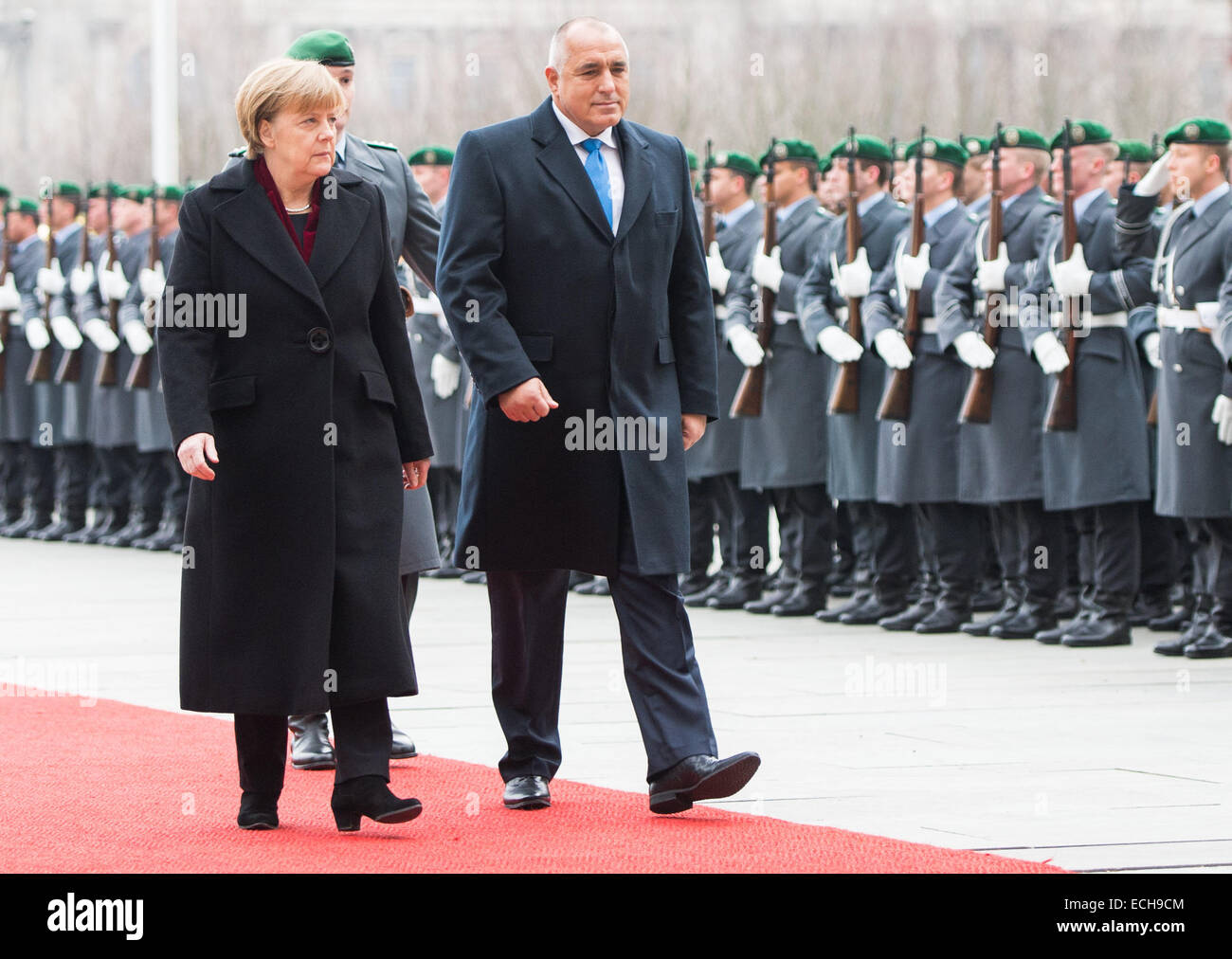 Berlin, Germany. 15th Dec, 2014. Chancellor Angela Merkel (L) receives ...