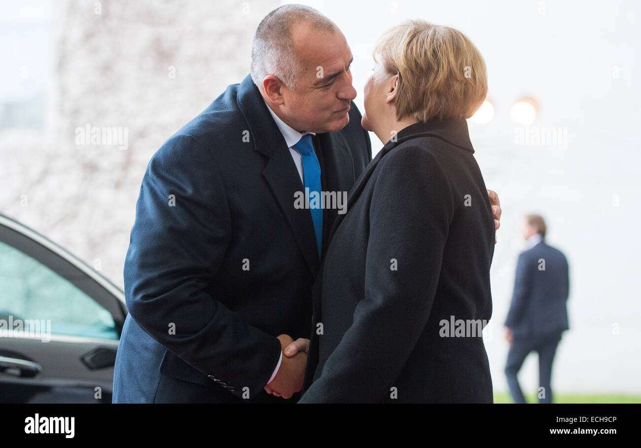 Berlin, Germany. 15th Dec, 2014. Chancellor Angela Merkel (R) receives ...