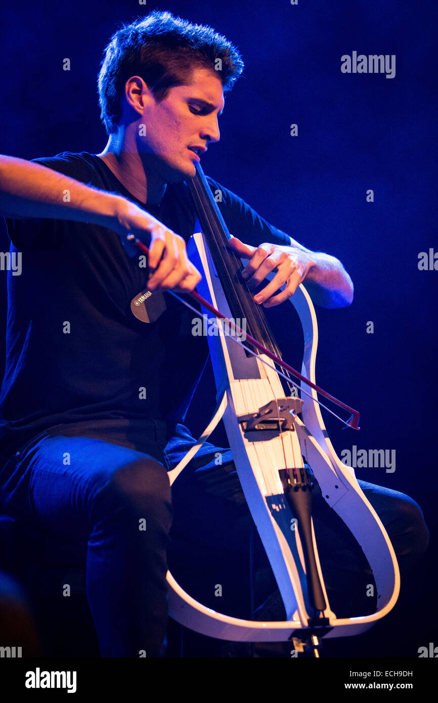 Milan Italy. 14th December 2014. Croatian cellists Luka Sulic and ...