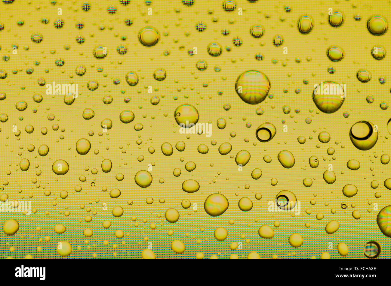 Water droplets on a computer screen. Abstract patterns an be useful for ...