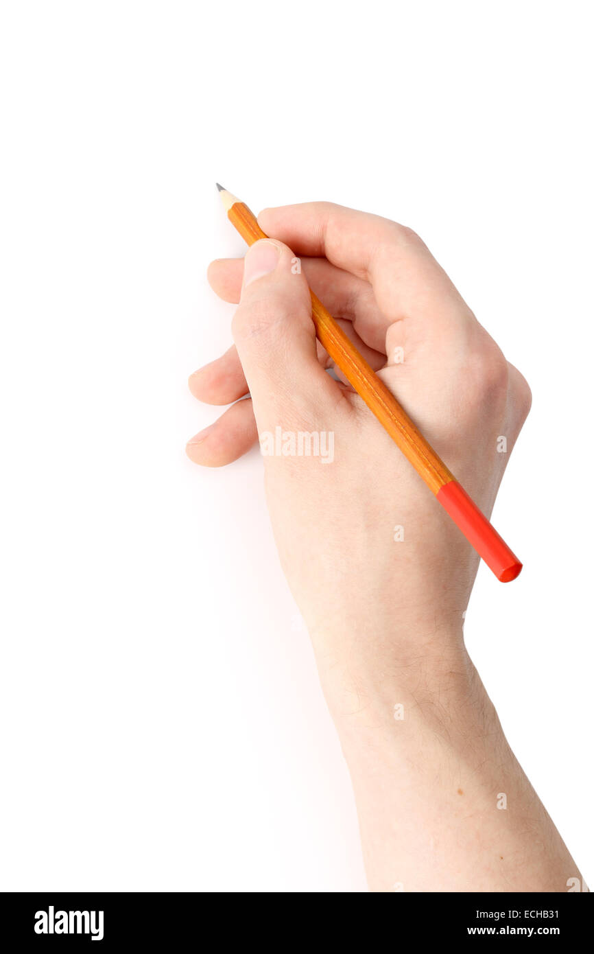 Mens hand holding pencil hi-res stock photography and images - Alamy