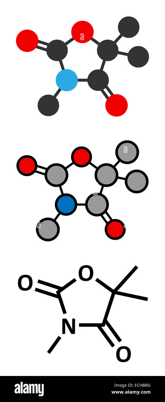 Trimethadione anticonvulsant drug molecule. Used in treatment of ...