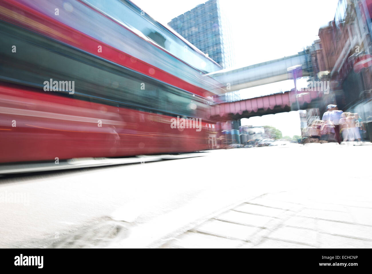 London bus motion blur Stock Photo - Alamy