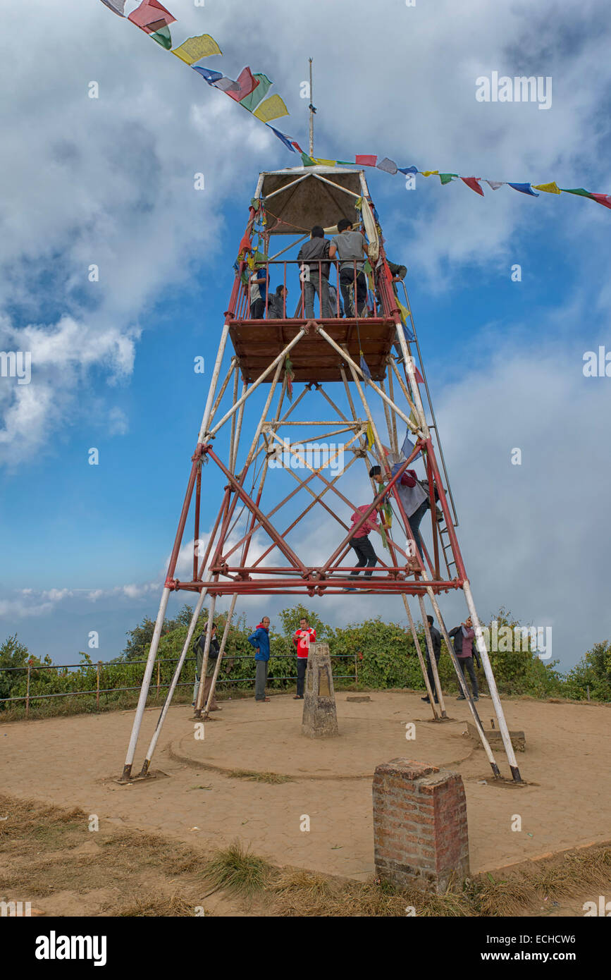Viewing Tower at Nagarkot, Nepal Stock Photo - Alamy