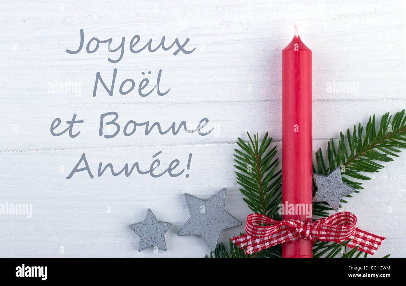 red candle, fire branch and christmas card Stock Photo - Alamy