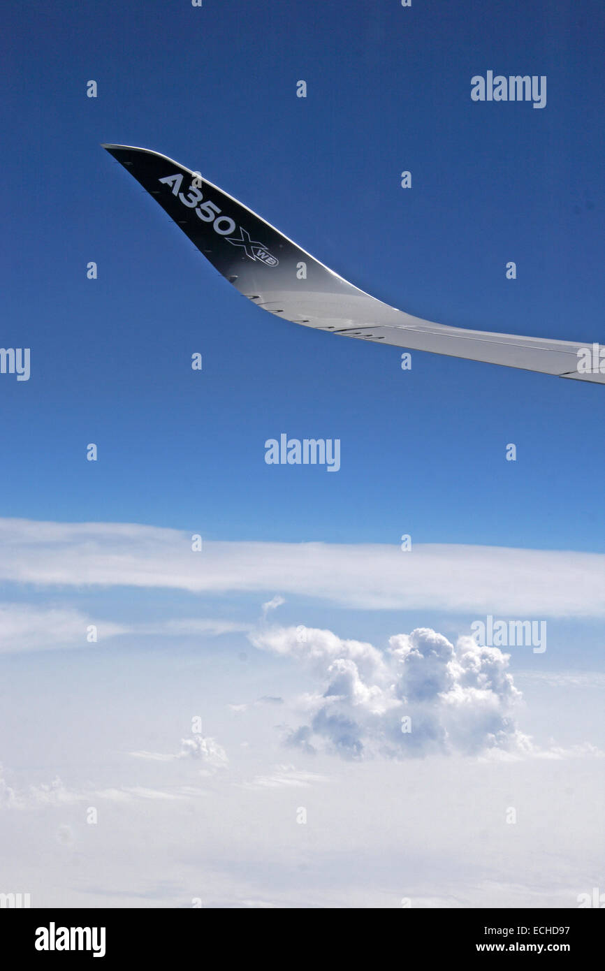 The new A350 Airbus aircraft during a test flight Stock Photo - Alamy