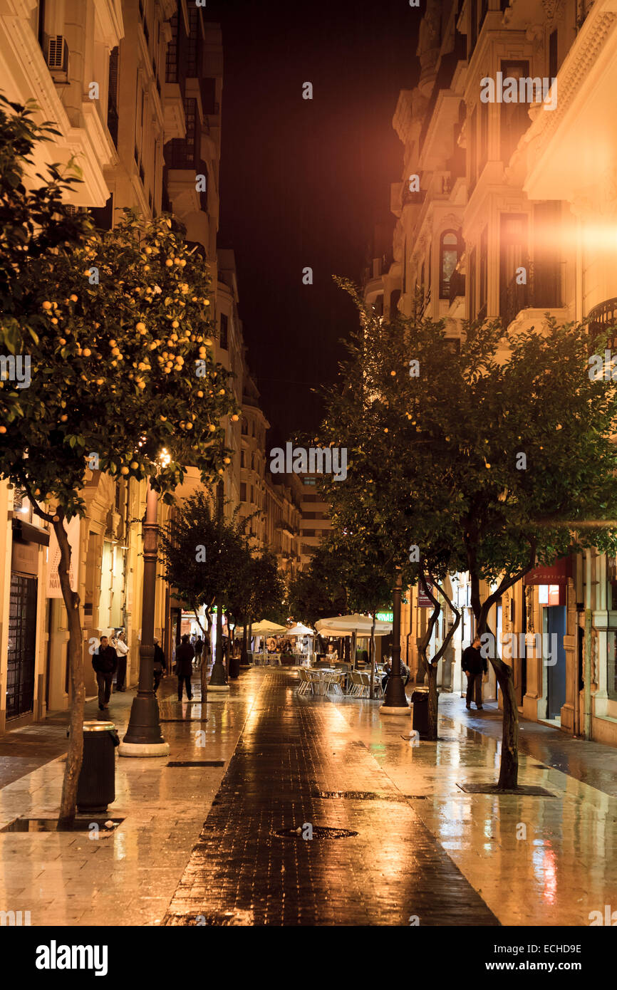 Rainy night street scene in hi-res stock photography and images - Alamy