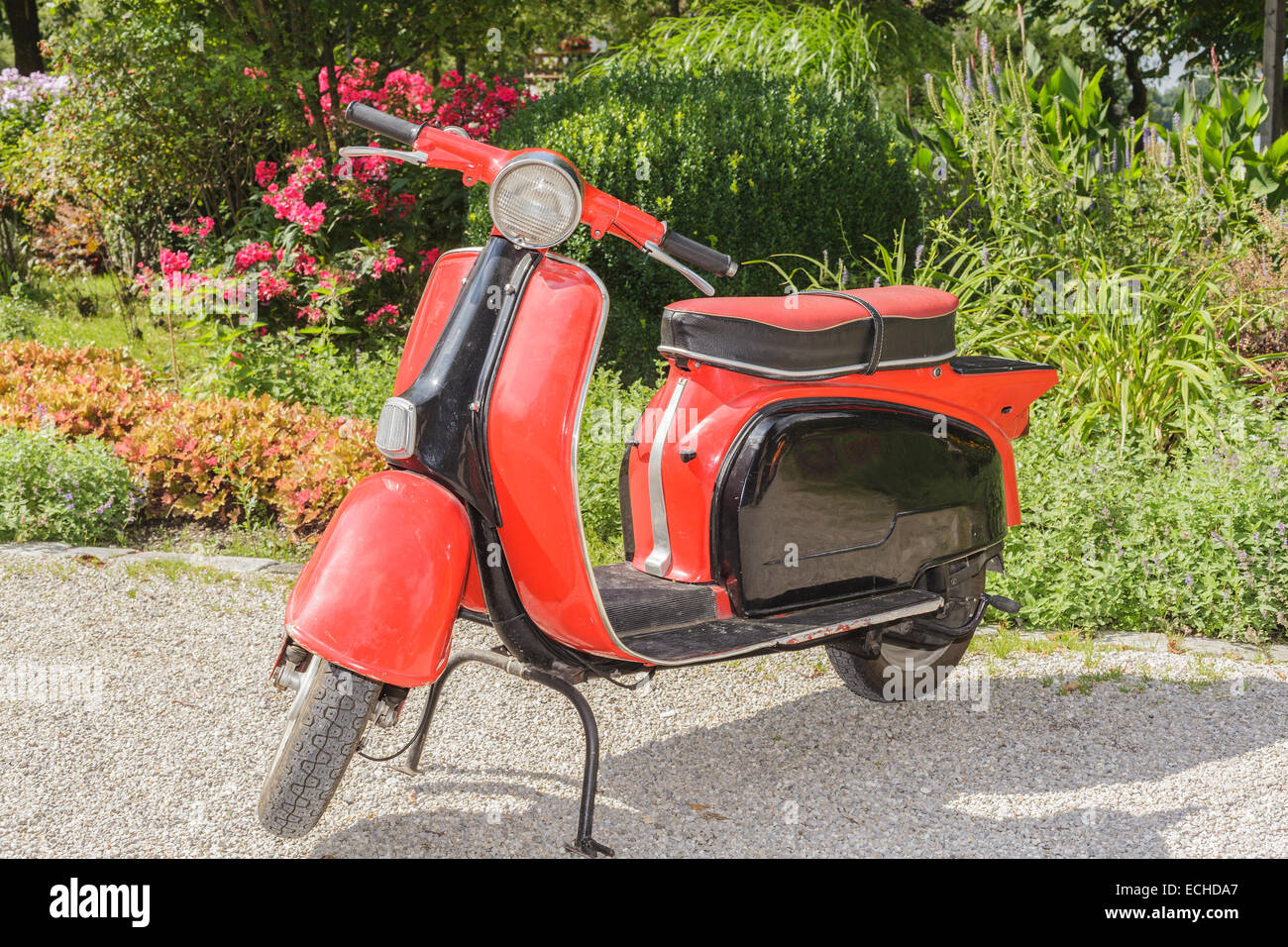 Old red scooter hi-res stock photography and images - Alamy