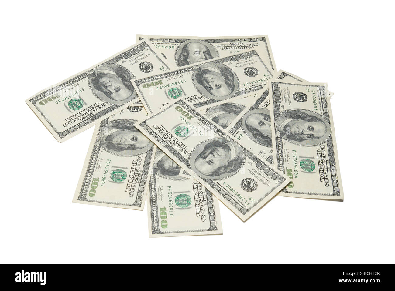 Stack of american dollars isolated on white Stock Photo - Alamy