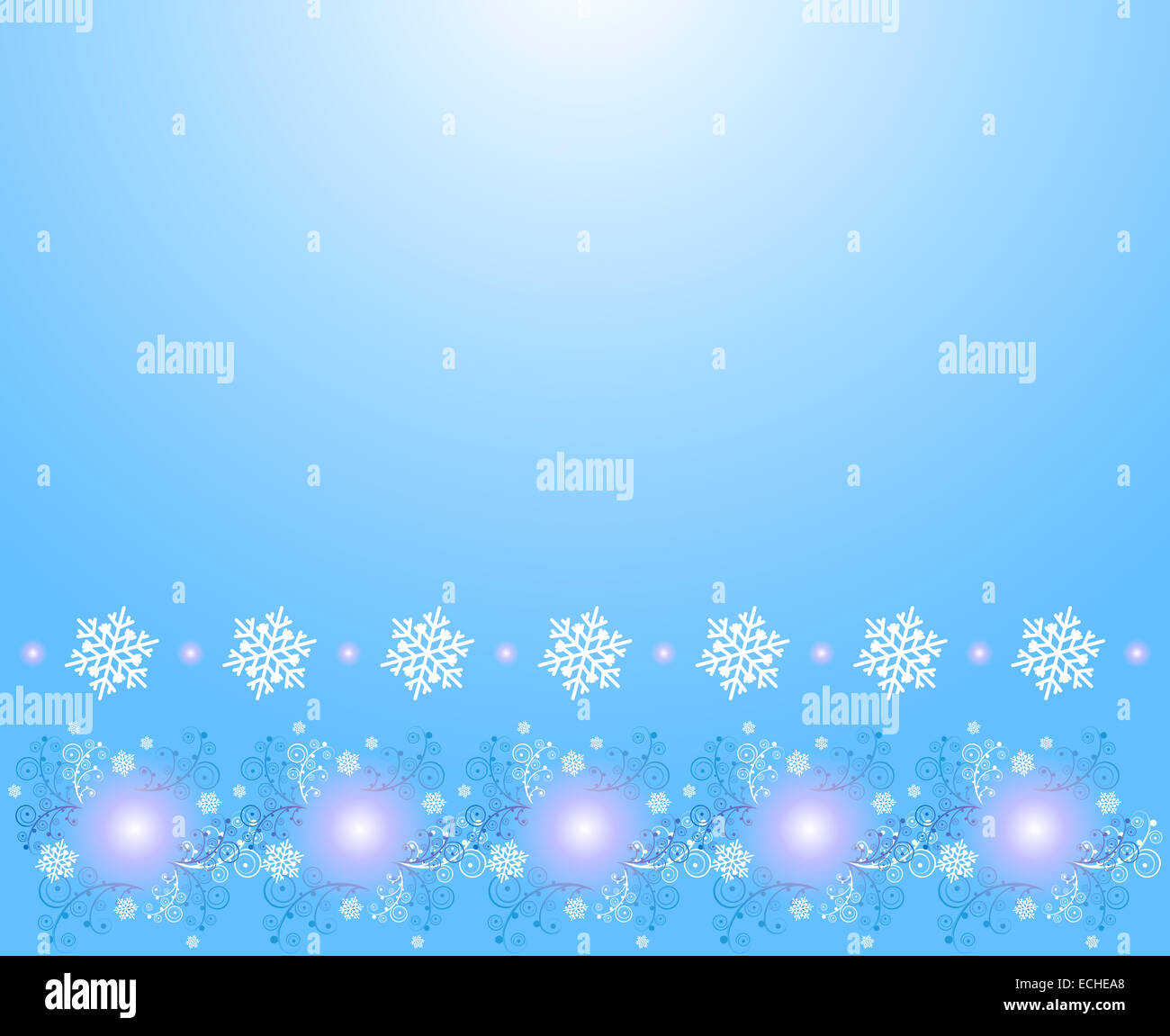 Christmas background with snowflakes. Bottom border design Stock Photo ...