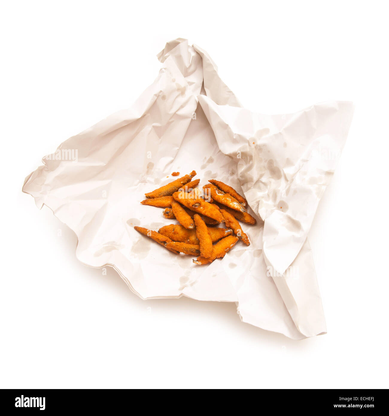 Whitebait fresh from the fish and chip shop Stock Photo - Alamy